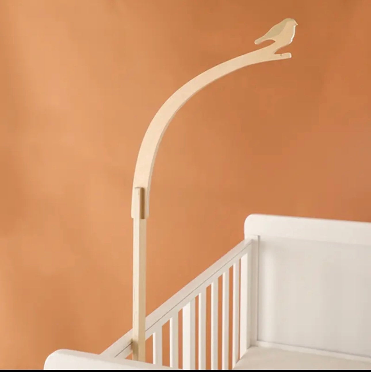 Natural Bird - Wooden Cot Mobile Holder Arm | Milky Moon