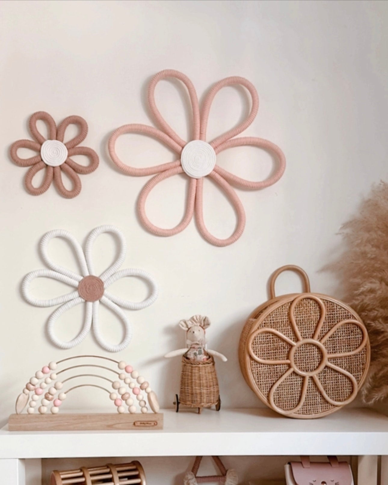 Wall Decor Daisy Rope Flowers | Milky Moon
